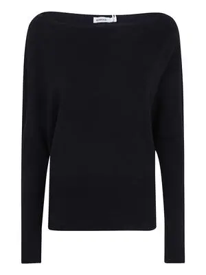 Simkhai Lavina" Draped Off-shoulder Wool Sweater - Black