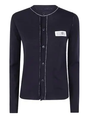 MAISON MARGIELA Crew Neck Wool Cardigan - Black