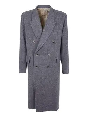 UMA WANG Double Breasted Coat - Gray