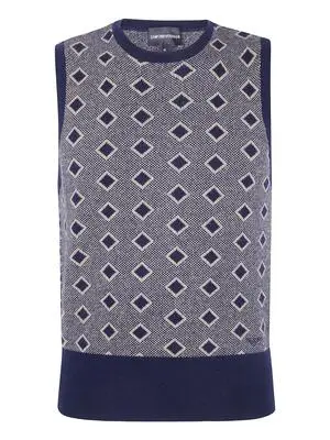 Emporio Armani V-neck Sweater Vest - Blue