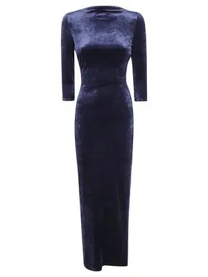 Giorgio Armani Dress Long Sleeve "midi Round Neck Dress - Black