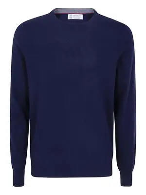 Brunello Cucinelli Cashmere Crew Neck Sweater - Blue
