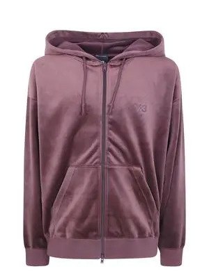 Y-3 YOHJI YAMAMOTO ADIDAS Velvet Zip Hoodie - Red