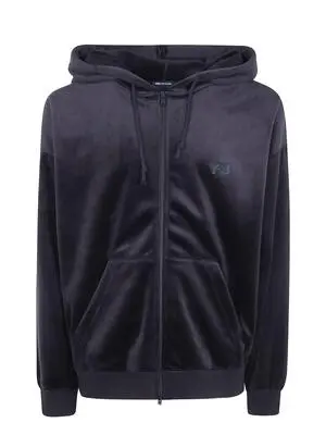 Y-3 YOHJI YAMAMOTO ADIDAS Velvet Zip Hoodie - Black