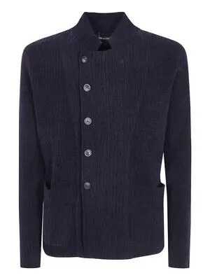 Emporio Armani Jacket Double Breasted Front Pocket Blazer - Black