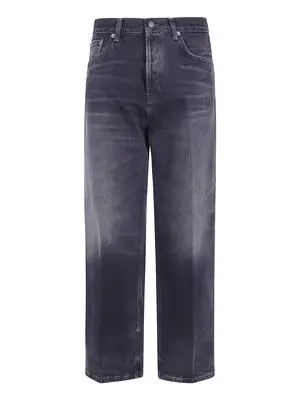 HAIKURE Betty Vintage Cropped Loose Jeans - Black
