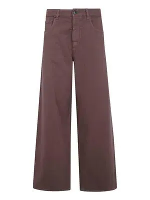 Brunello Cucinelli Wide Leg Pleated Silk Pants - Brown