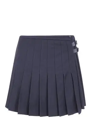 Emporio Armani Pleated Skirt With Buckles - Black