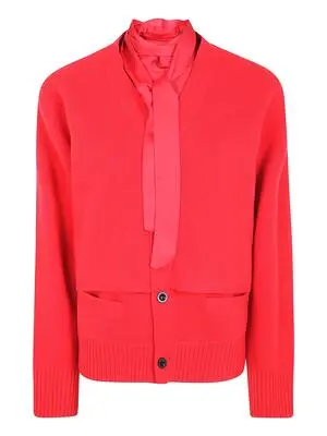 Sacai Sweater Wool Knit Cardigan - Red