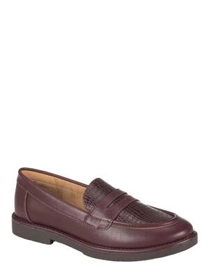 BARETRAPS Calli Croc Embossed Faux Leather Loafer - Bloodstone