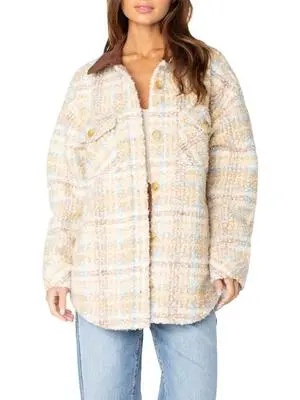 Roxy Overlander Fleece Shirt Jacket - Pebble