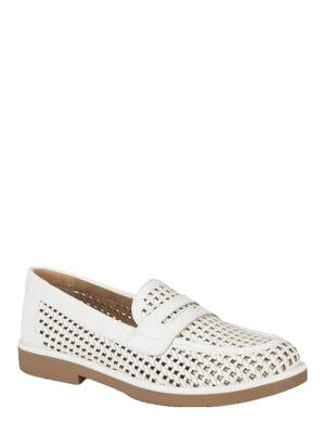 BARETRAPS Calli Woven Faux Leather Loafer - Cream