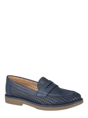 BARETRAPS Calli Woven Faux Leather Loafer - Navy