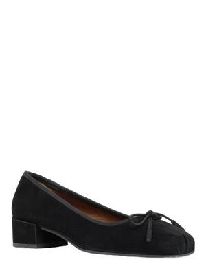Aquatalia Aquatalia Water-Resistant Suede Block Heel Pumps Black Suede