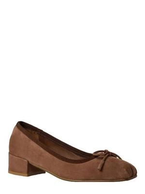 Aquatalia Water-resistant Suede Block Heel Pumps - Espresso Suede