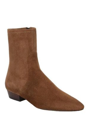 Veronica Beard Glinda Leather Bootie - Chestnut