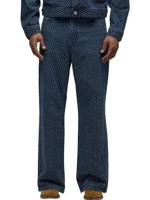 Hudson Jeans Luca Wide Leg Geometric Jacquard Jeans - Studio