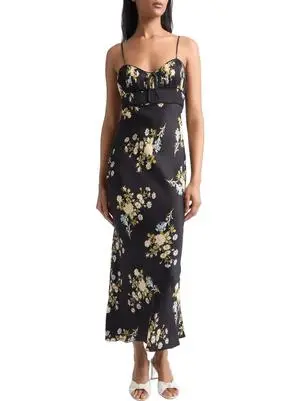 Veronica Beard Kieren Silk Blend Midi Dress - Black Multi