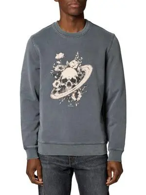 Paul Smith Skull Saturn Floral Graphic Sweatshirt - Slate