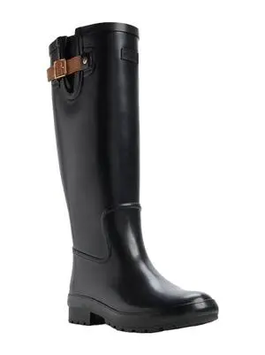 Sperry Drizzle Tall Waterproof Rain Boots With Buckle Detail - Black