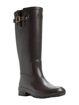 Sperry Drizzle Tall Waterproof Rain Boots With Buckle Detail - Dark Brown