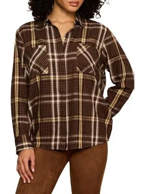 Sanctuary The City Plaid Shirt - Burnt Coco