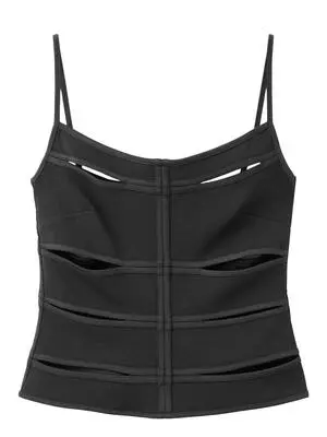 Mango Cutout Tank Top - Black