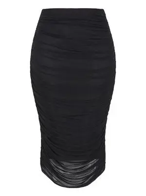 City Chic Anastasia Ruched Midi Skirt Black