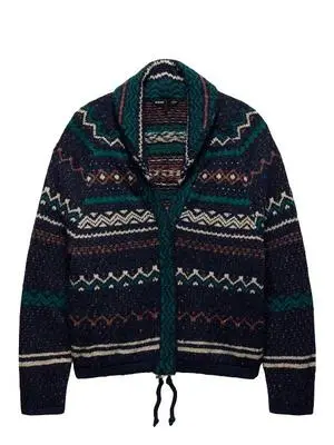 Prana Fair Isle Shawl Collar Cardigan - Nautical