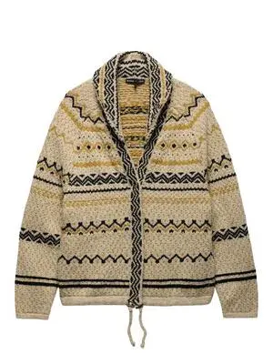 Prana Fair Isle Shawl Collar Cardigan - Stone