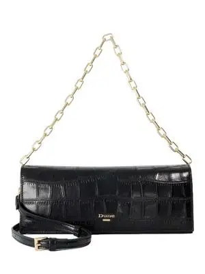 DUNE LONDON Bemuse Croc Embossed Faux Leather Shoulder Bag