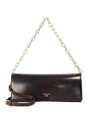 Dune London Bemuse Croc Embossed Faux Leather Shoulder Bag - Brown