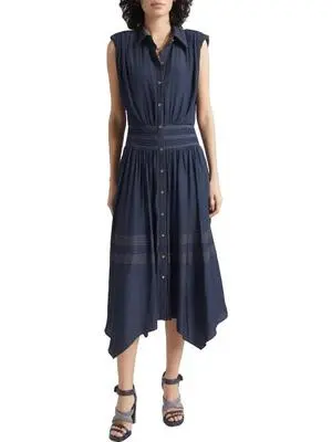 Ramy Brook Kiki Midi Shirtdress - Navy