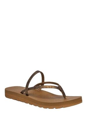 Sanuk Yoga Strappy Leather Sandal - Bronze Leopard