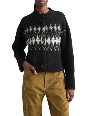 Altuzarra Haven Fair Isle Wool Cardigan - Black