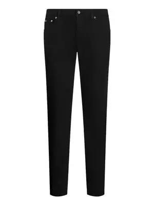 Dolce & Gabbana Logo-plaque Slim-fit Jeans - Black