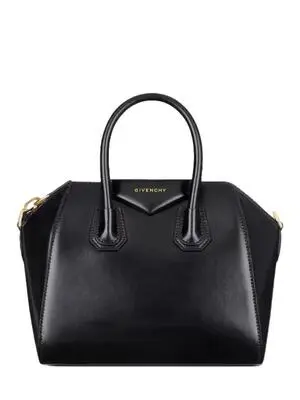Givenchy Small Antigona Bag In Shiny Grained Leather - Black