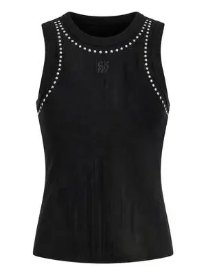 Dkny Studded Ribbed Tank Top Black