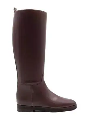 GIABORGHINI Knee-high Minimalist Leather Boots - Brown