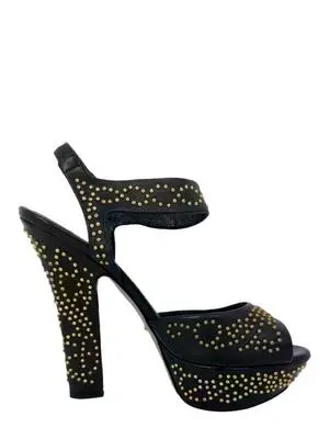 SERGIO ROSSI Studded Platform Sandals - Black