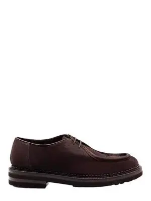 GREEN GEORGE Suede Apron-toe Derby Shoes - Brown