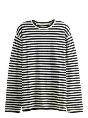 Extreme Cashmere N°452 Rock Striped Long-sleeve T-shirt - White