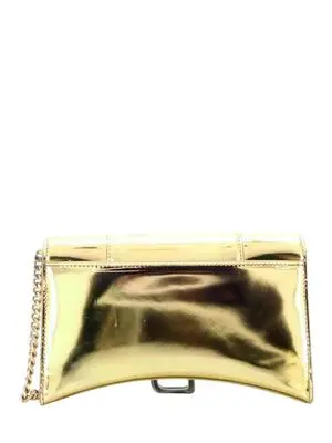 Balenciaga Hourglass Chain Wallet Leather Crossbody Bag - Gold