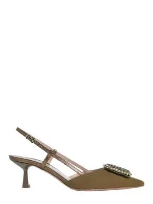 Roberto Festa Ingrid Rhinestone Slingback Pumps - Green