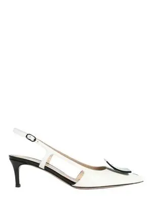Roberto Festa Kimera Patent-leather Slingback Heeled Pumps - White