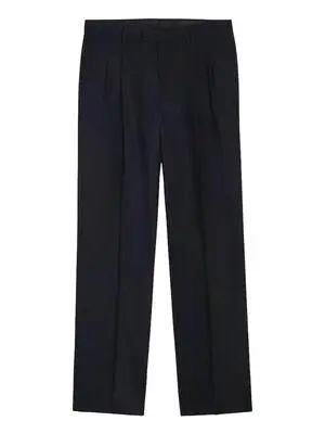 LARDINI Pinstripe-pattern Pleated Trousers - Black