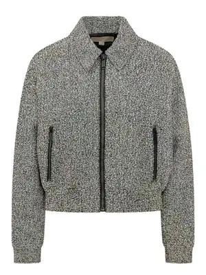 Michael Kors Cotton Blend Tweed Jacket - Grey