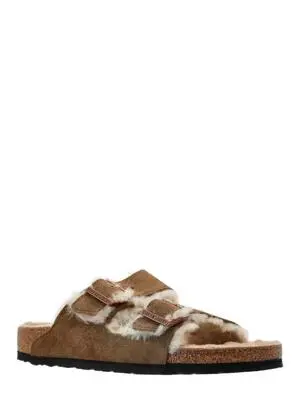 BIRKENSTOCK Arizona Shearling Lined Sandals - Brown