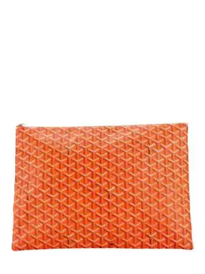 Goyard Senat Zip Coated Canvas Gm Pouch - Orange