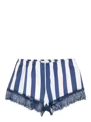 THE FRANKIE SHOP Milos Stripe Lace-trim Shorts - Blue